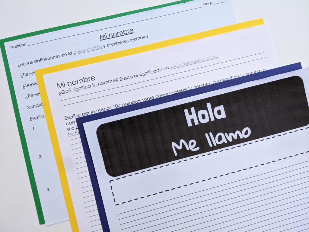 Mi nombre: a Writer's Workshop for Heritage Speakers - Profe Nygaard