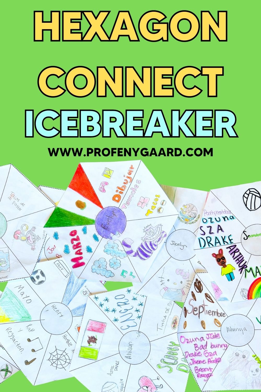 Hexagon Connect Icebreaker for Spanish class - Profe Nygaard